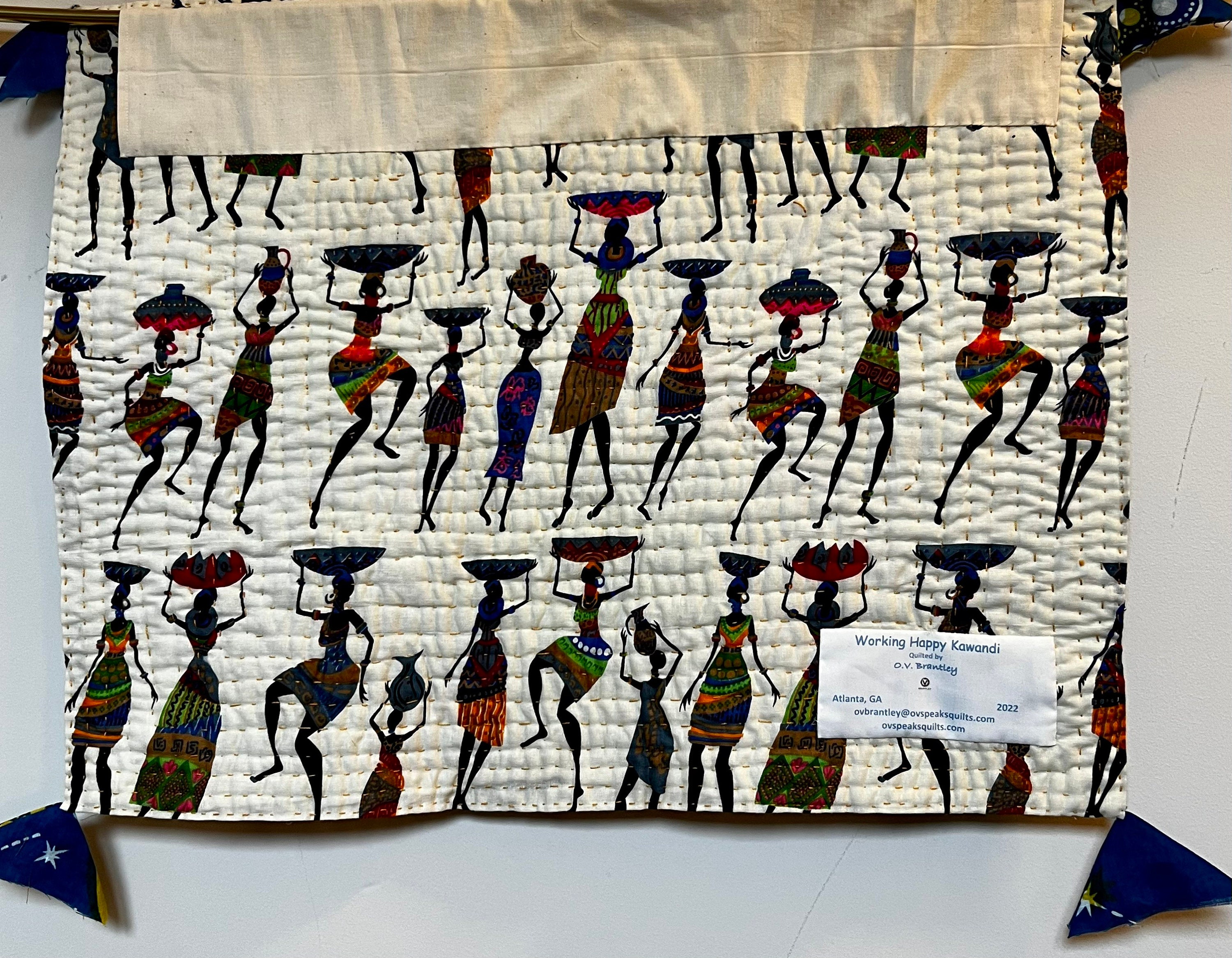 Working Happy Kawandi 23 X 19 Inch Art Quilt - Etsy