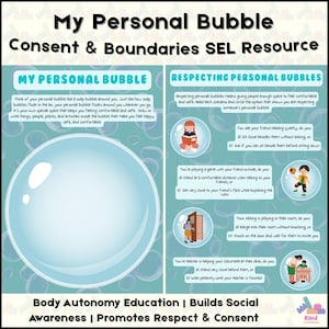 Personal Space and Boundaries Worksheet for Kids | My Personal Bubble SEL Activity | Respect ...