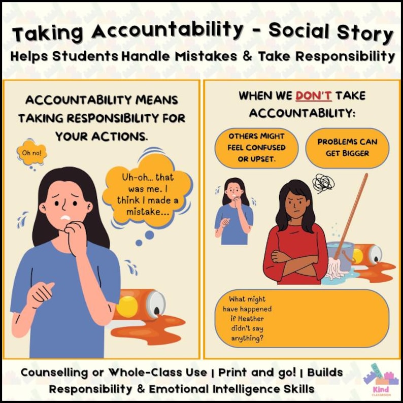 Accountability Social Story for Kids: SEL & Autism Support - Etsy