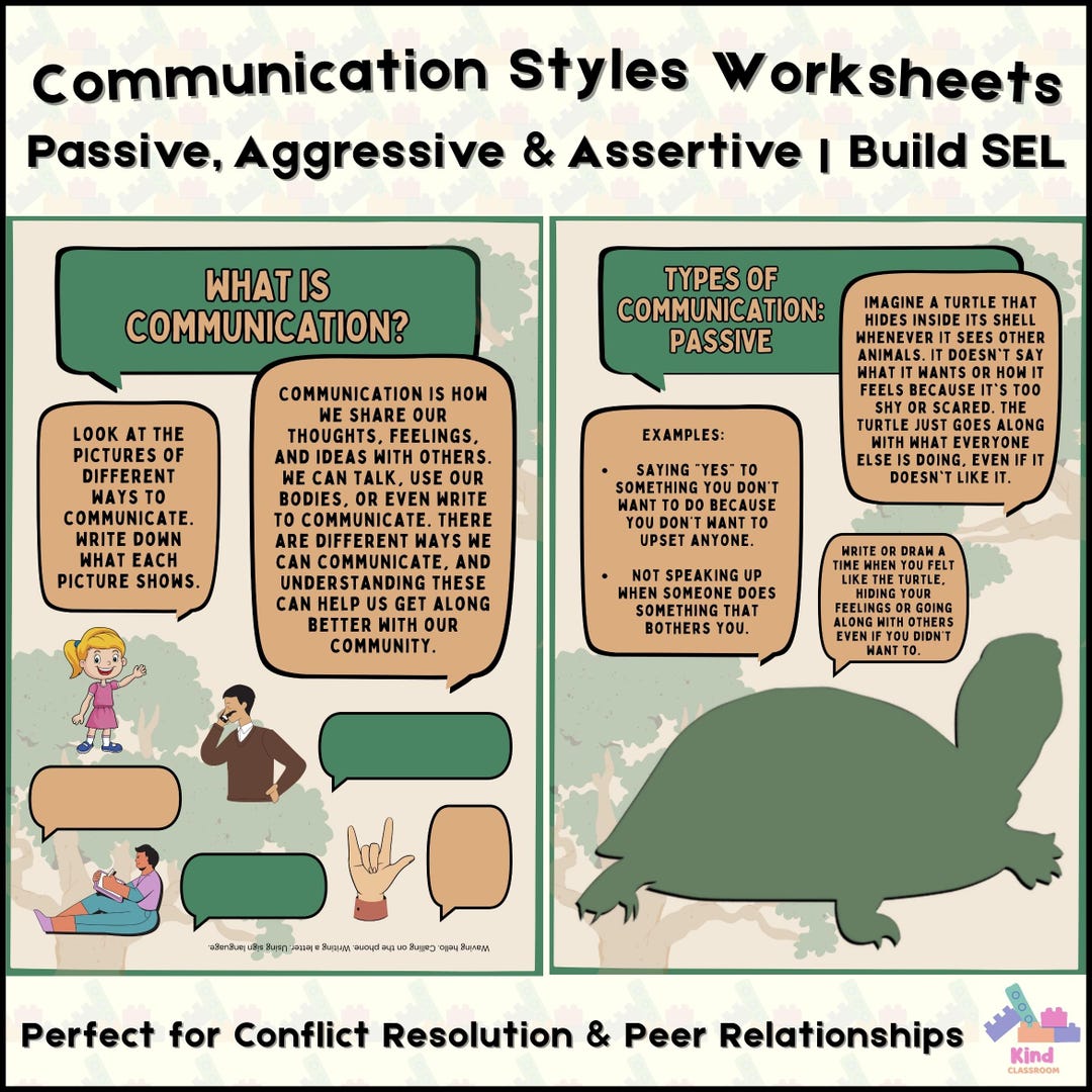 Assertive Communication Skills Worksheet: SEL Activity for Kids ...
