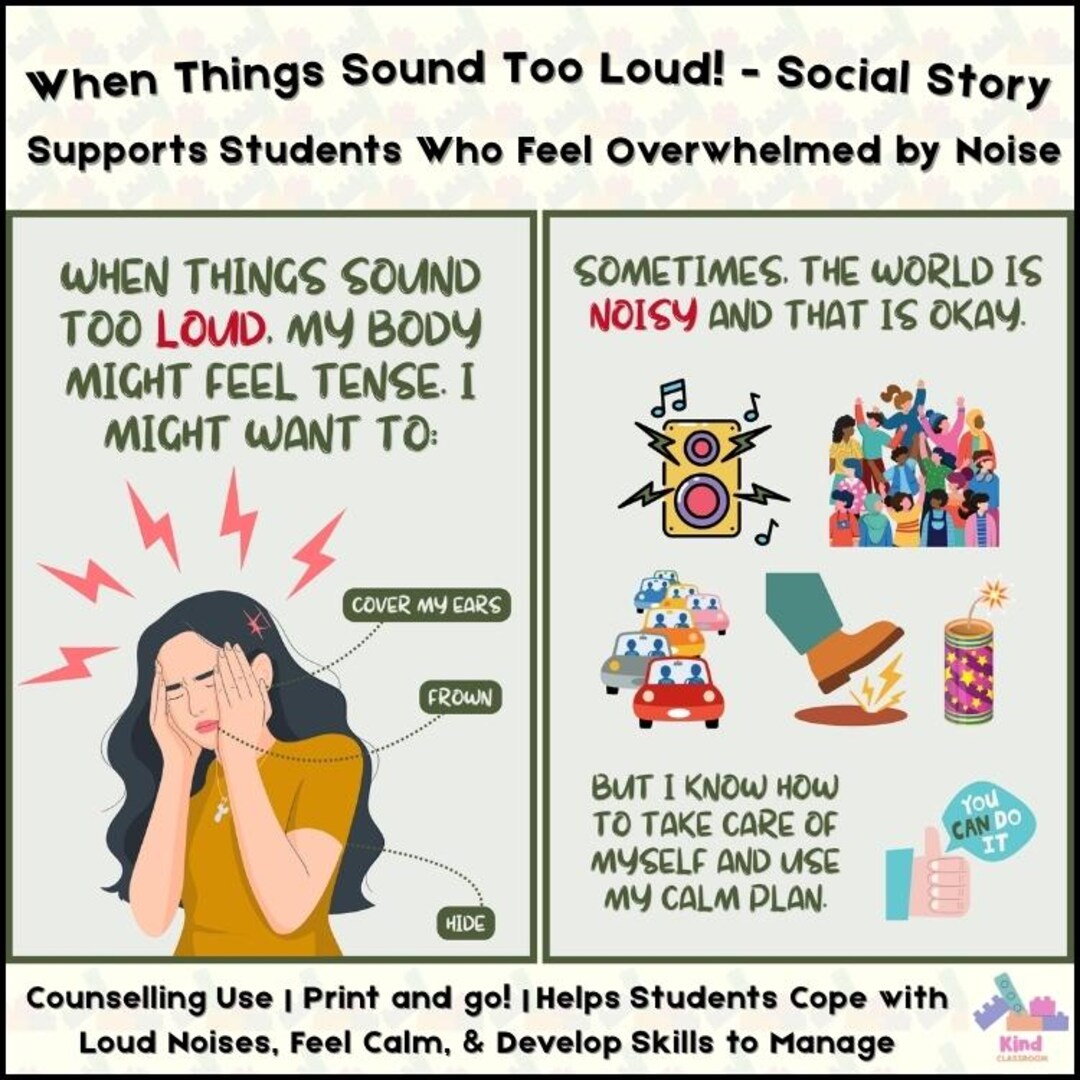 Social Story: Coping With Loud Noise & Sensory Regulation - Etsy