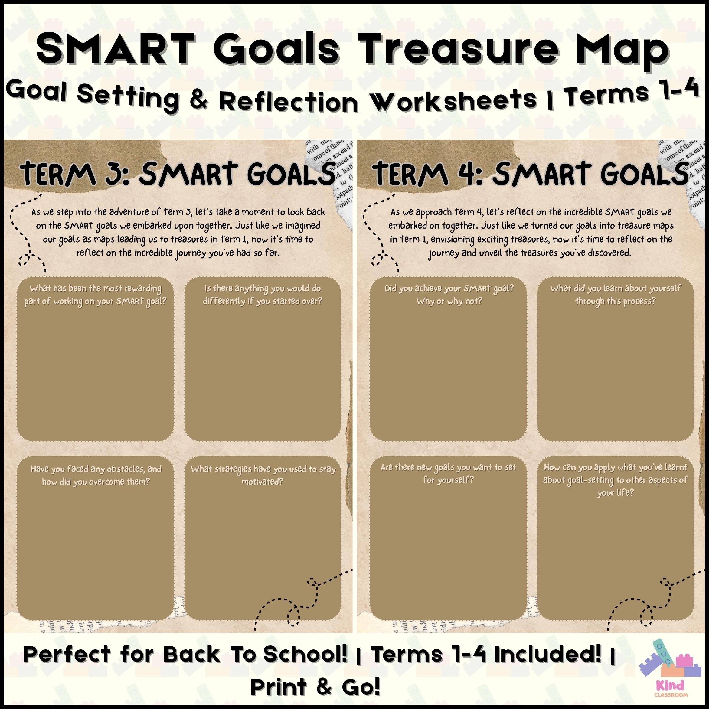 SMART Goals Treasure Map: Back to School Student Worksheet (SEL ...