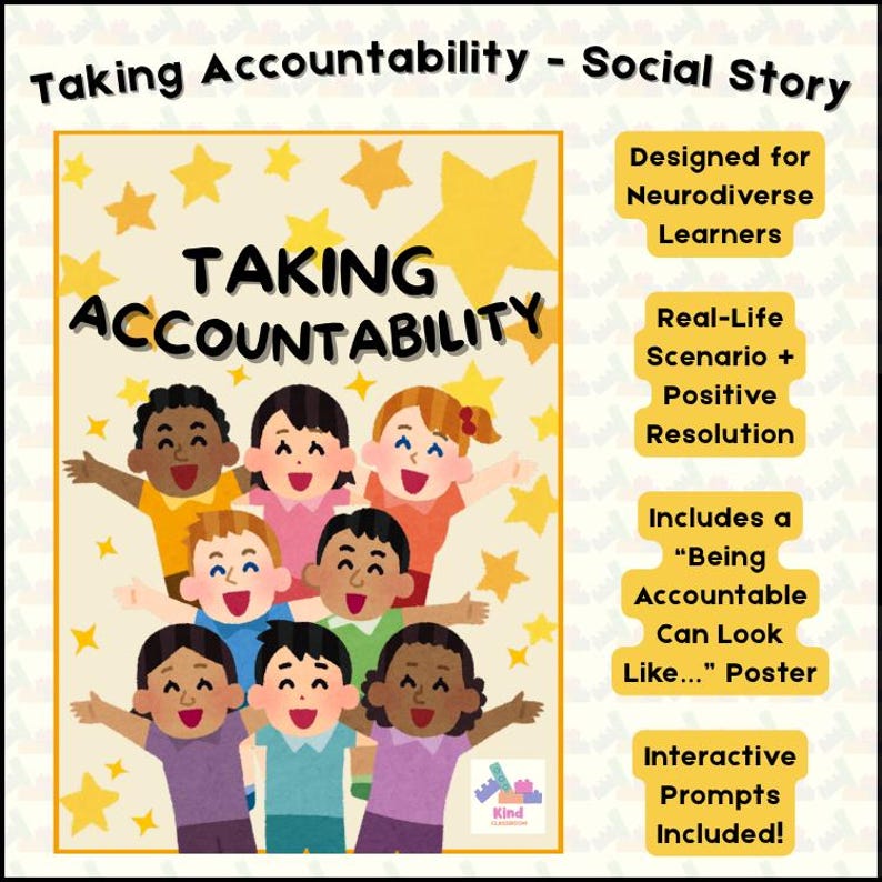 Accountability Social Story for Kids: SEL & Autism Support - Etsy