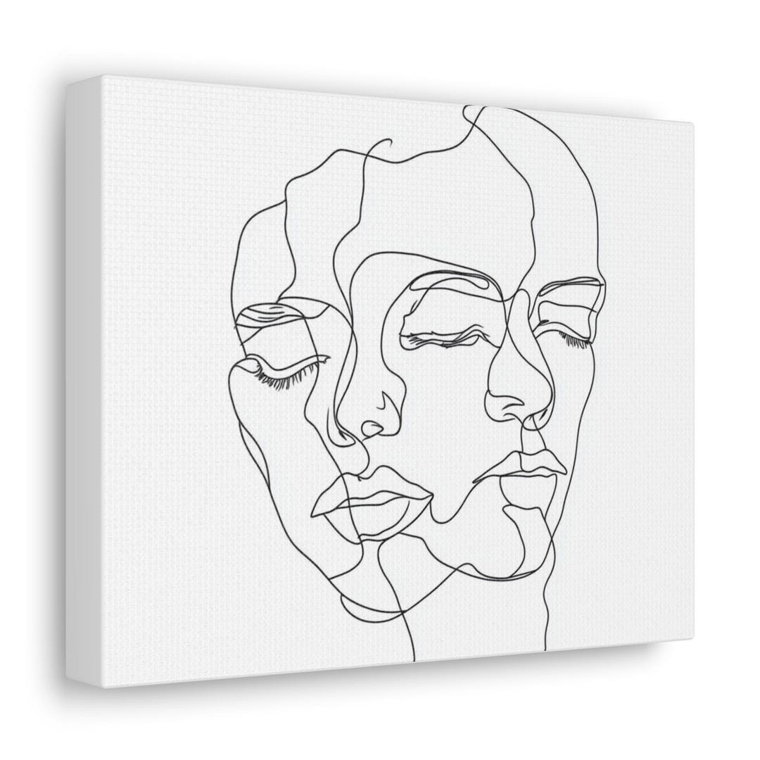 Minimalist Line Art Faces | Black and White Abstract Art | Digital ...