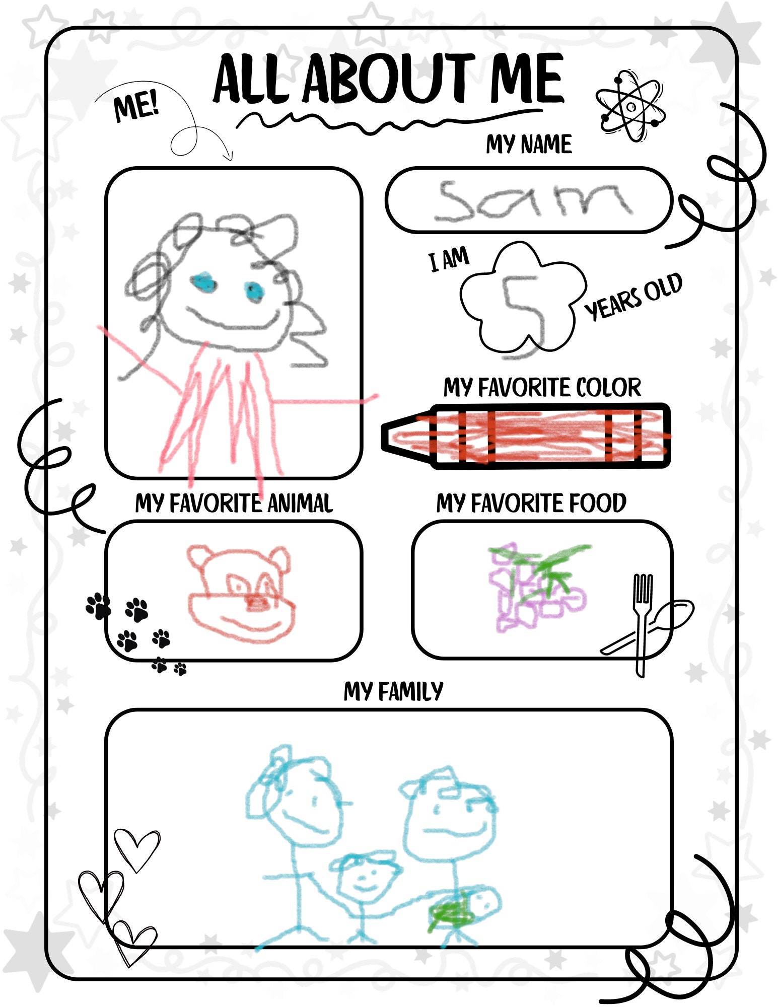 All About Me Printable - Etsy