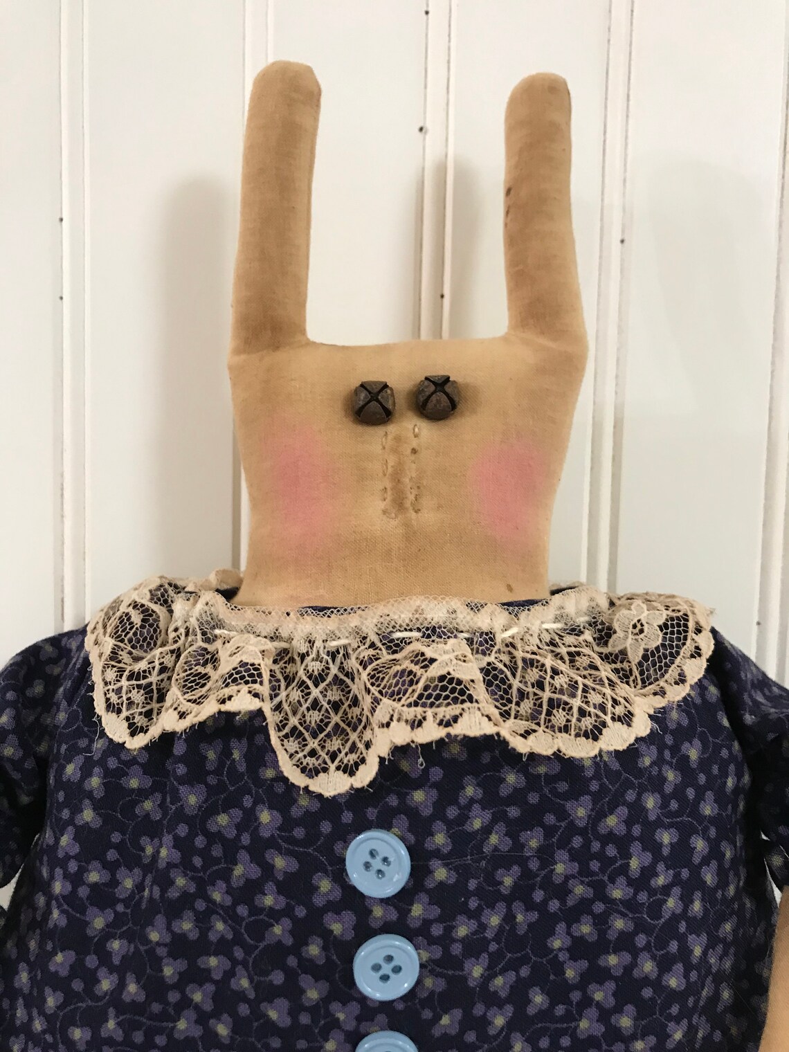 Folk Art Primitive Bunny Rabbit Lula Belle | Etsy