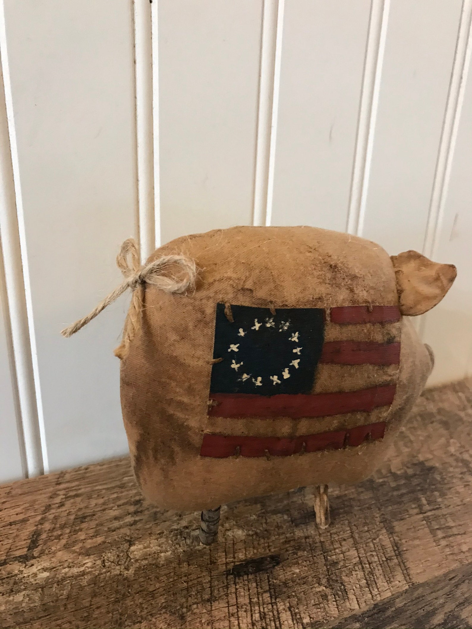 Primitive Folk Art Pig Shelf Sitter Americana | Etsy
