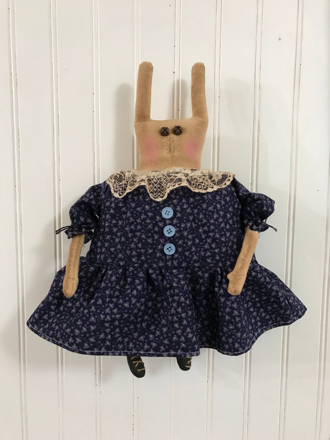 Folk Art Primitive Bunny Rabbit Lula Belle - Etsy
