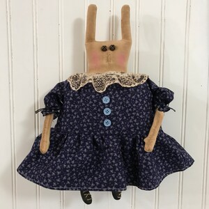 Folk Art Primitive Bunny Rabbit Lula Belle - Etsy