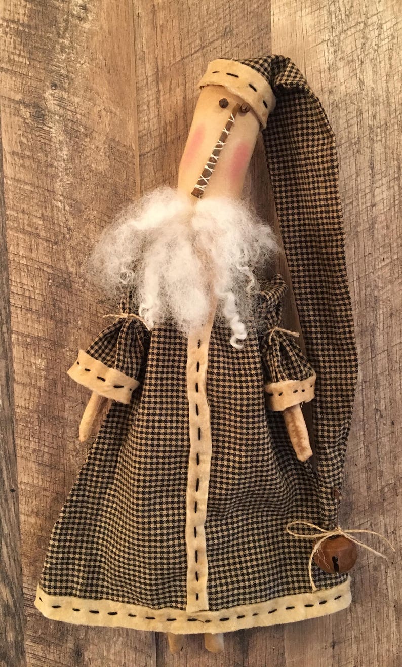 Primitive Folk Art Farmhouse Santa Claus Old Fashioned | Etsy
