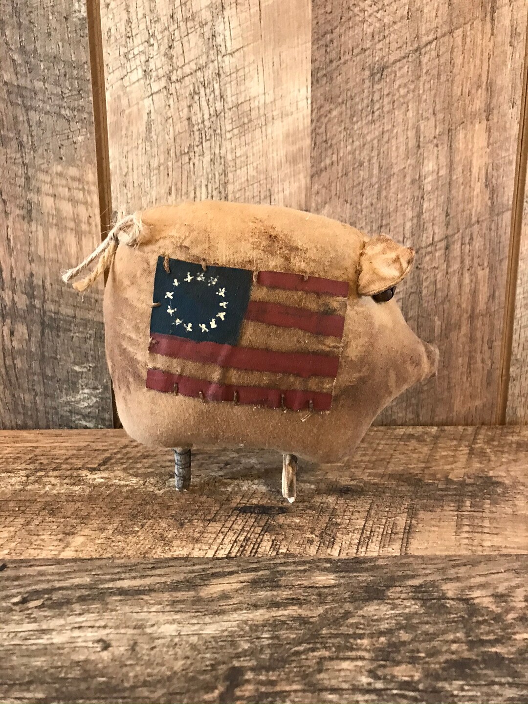 Primitive Folk Art Pig Shelf Sitter Americana - Etsy
