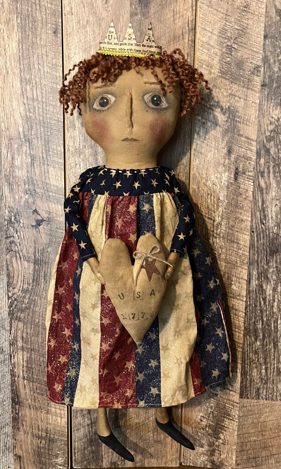 Primitive Americana Patriotic Lady Liberty Doll - Etsy