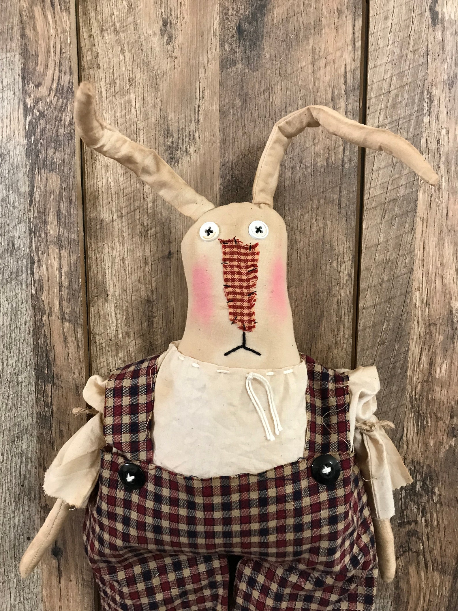 Primitive Easter Bunny Folk Art Spring Rabbit Roscoe - Etsy