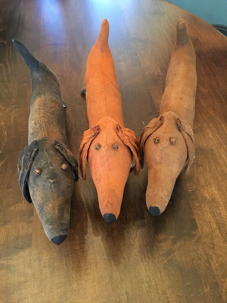 Folk Art Dachshund Weenie Dog Primitive Doxie Black Brown Rust - Etsy