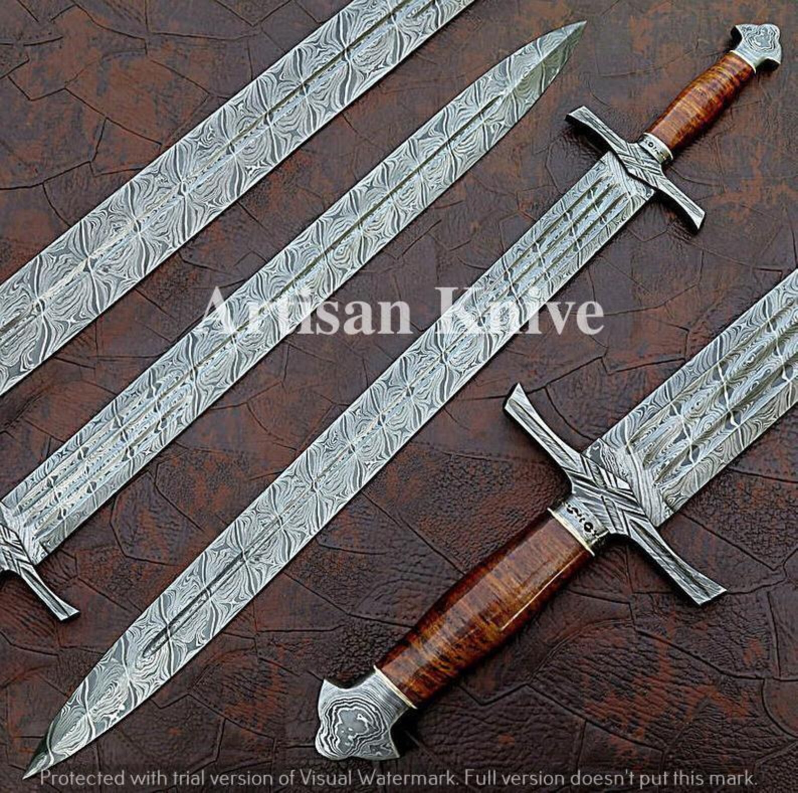 Hand Forged Damascus Steel Viking Sword, Damascus Steel Vikings Sword ...