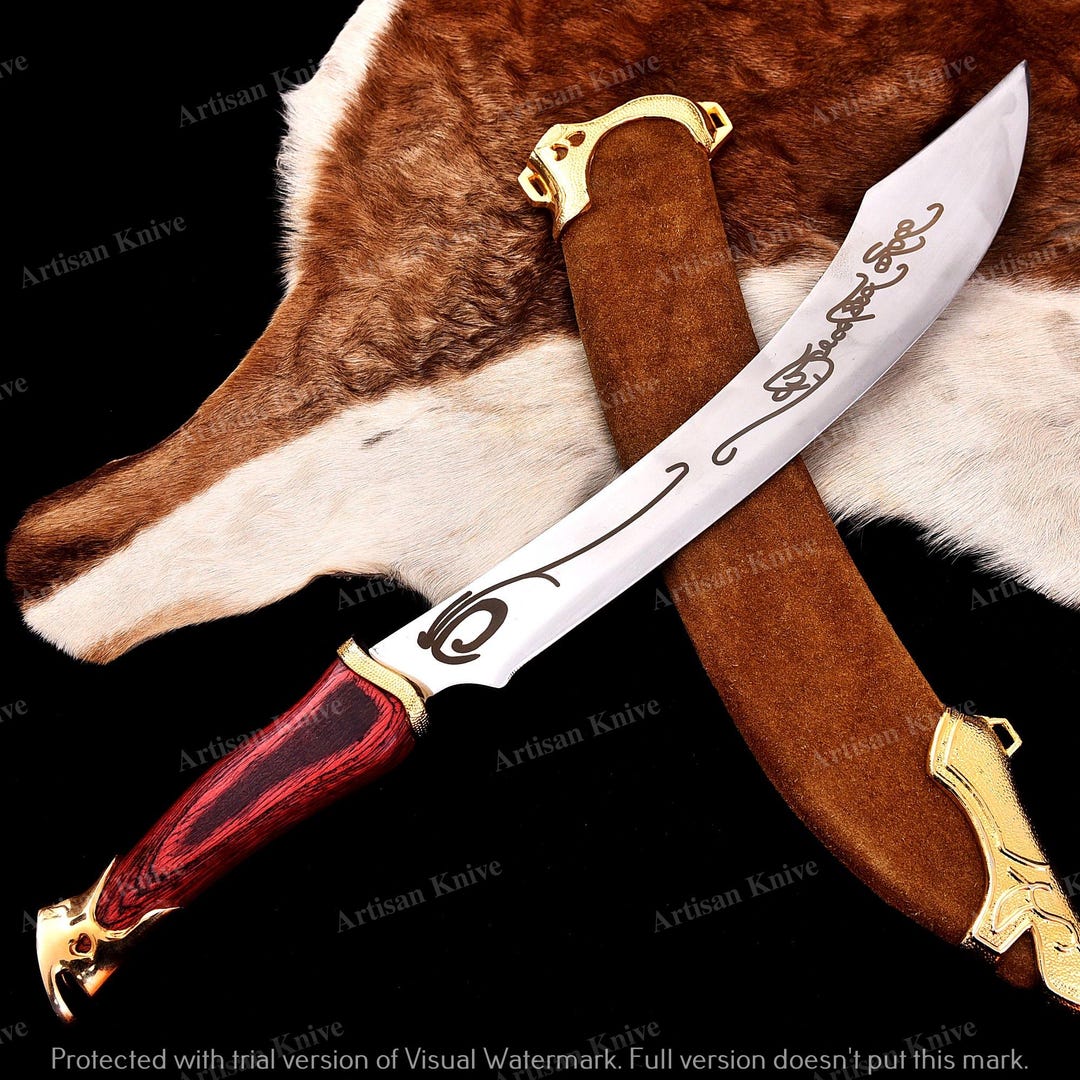 Elven Knife of Strider , Sword With Scabbard and Red Intricated Handle ...