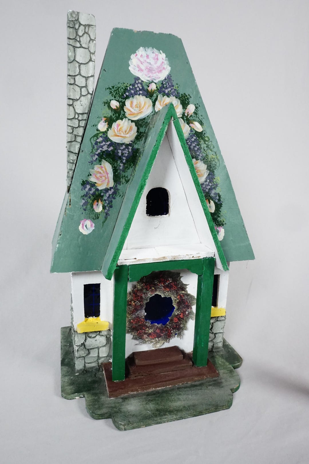 Wooden Handmade Painted Birdhouse Fairy Garden Decor Train Building - Etsy