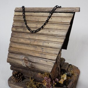 Handmade Wooden Birdhouse Train Building A-frame House Vintage With ...