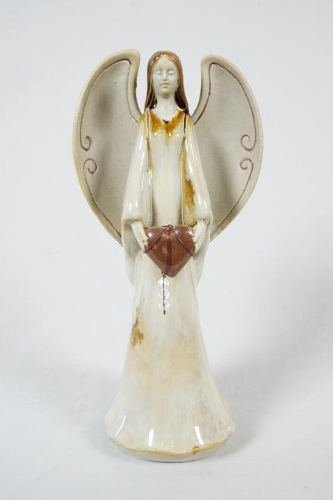 Vintage Ceramic Angel Statue Collectible Figurine "reflection" Red ...