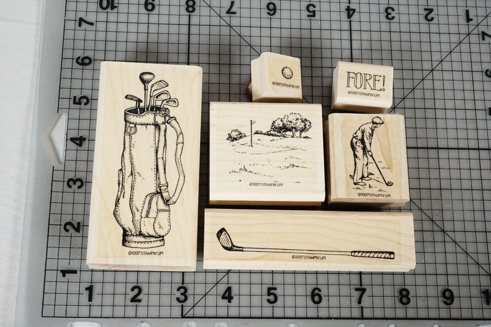 Stampin Up! "fore" Complete Stamp Set Golf Theme RETIRED 1997 - Etsy