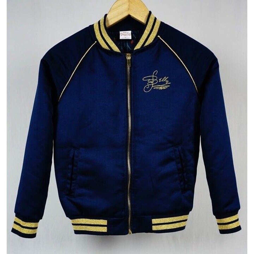 Girls' Disney Princess Belle Rose Bomber Jacket - Blue Medium - Etsy