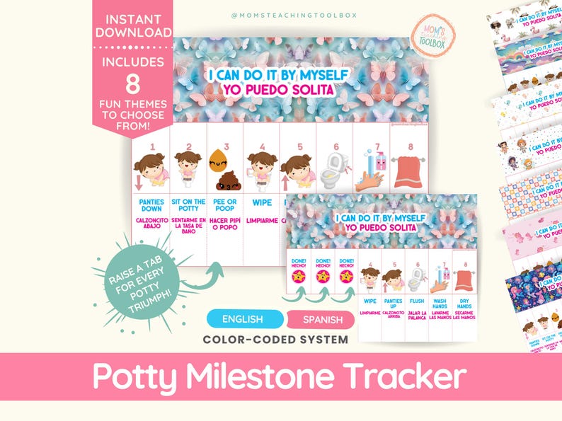 Printable Potty Training Chart Reward System Instant Download Girl ...