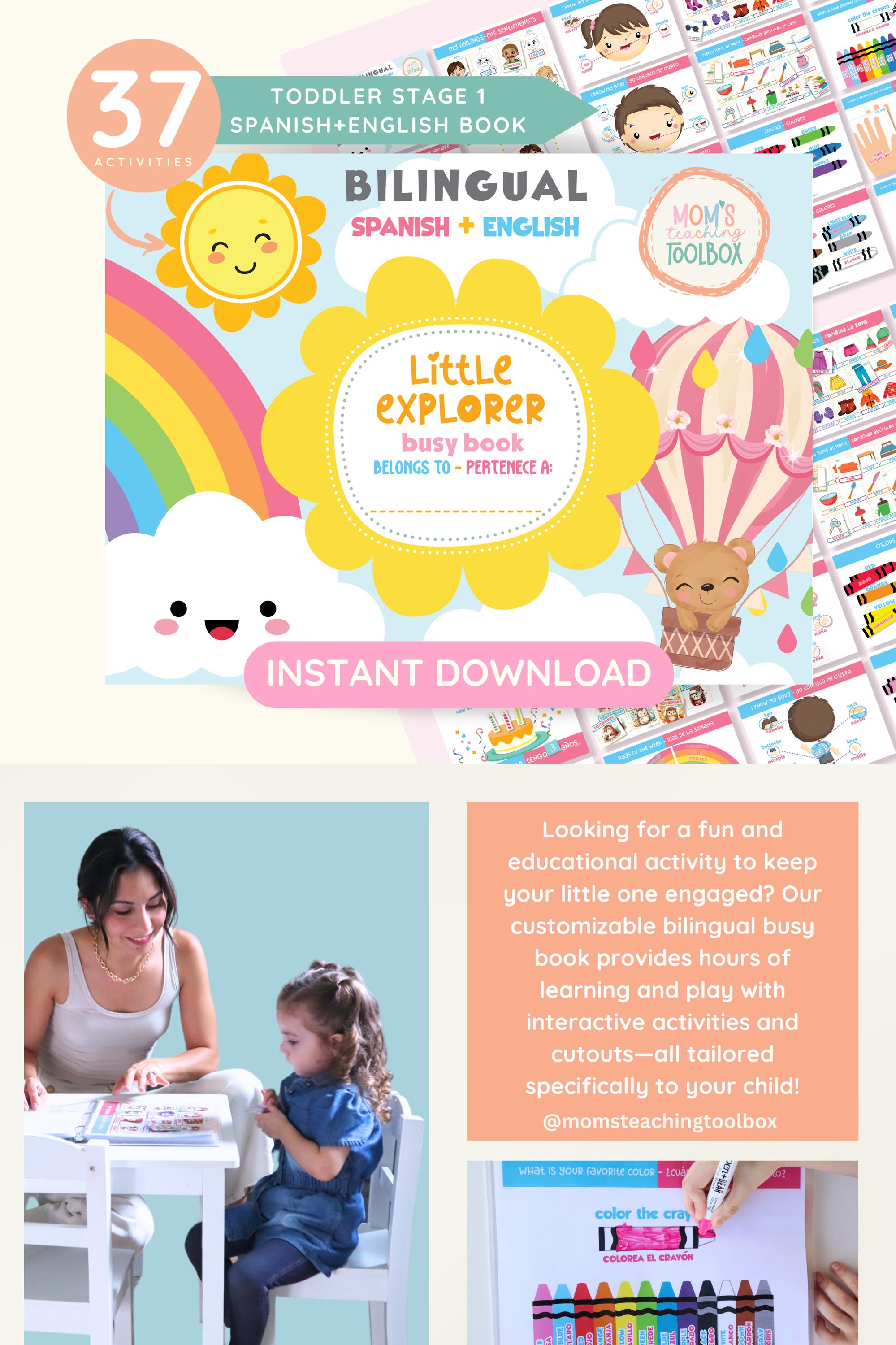 Busy Book Printable Spanish and English Preschooler Activities ...