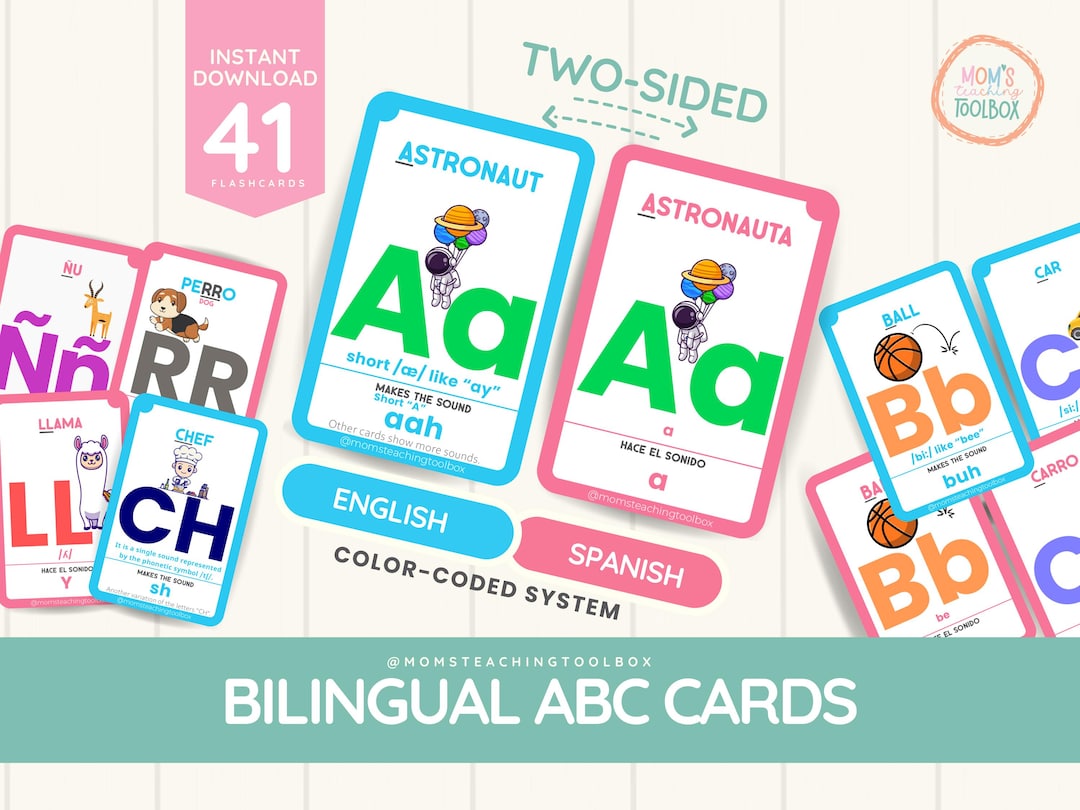 Printable ABC Flashcards Homeschool Activity Spanish and English ...