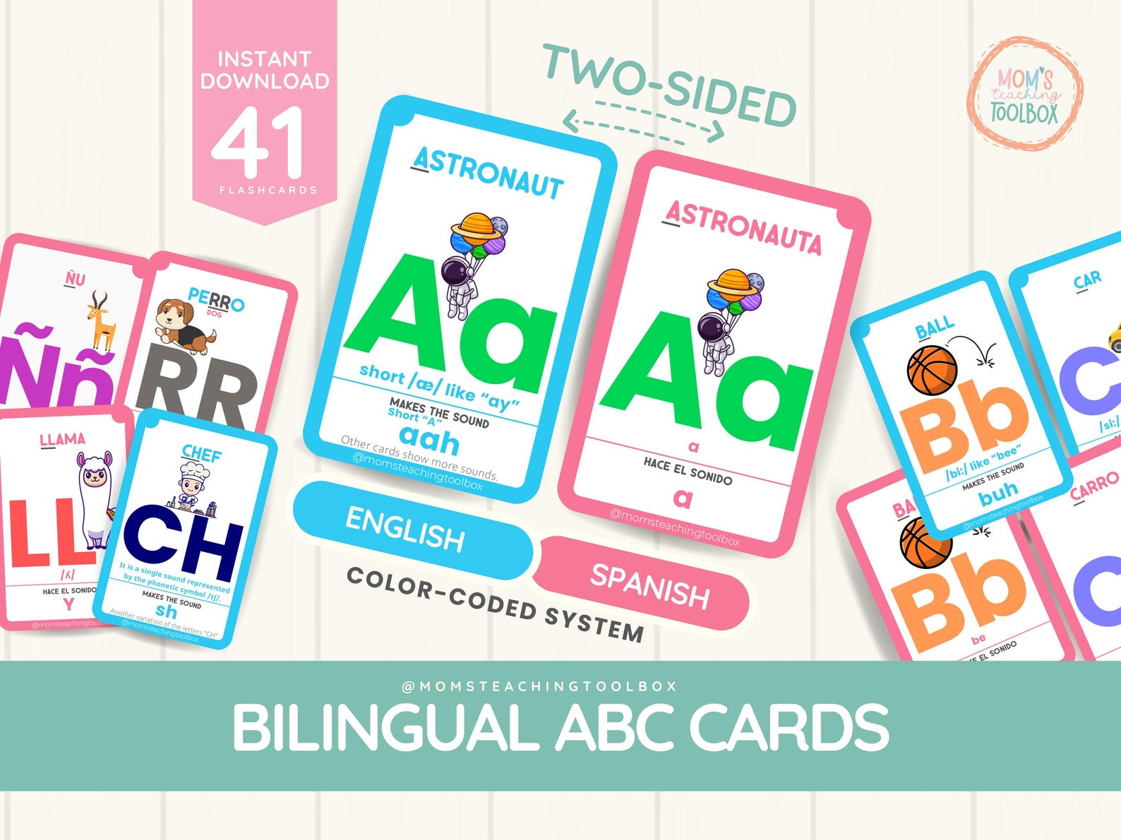 Printable ABC Flashcards Homeschool Activity Spanish and English ...