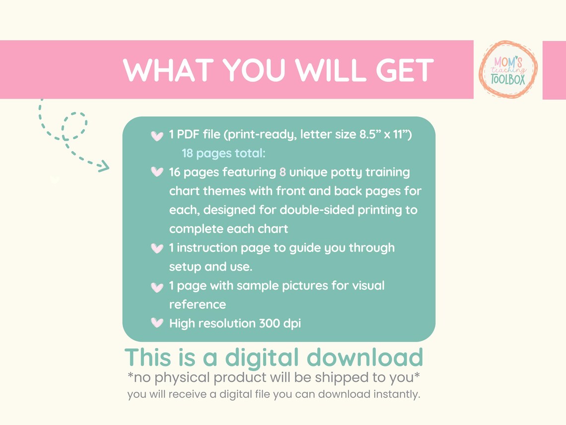 Printable Potty Training Chart Reward System Instant Download Girl ...