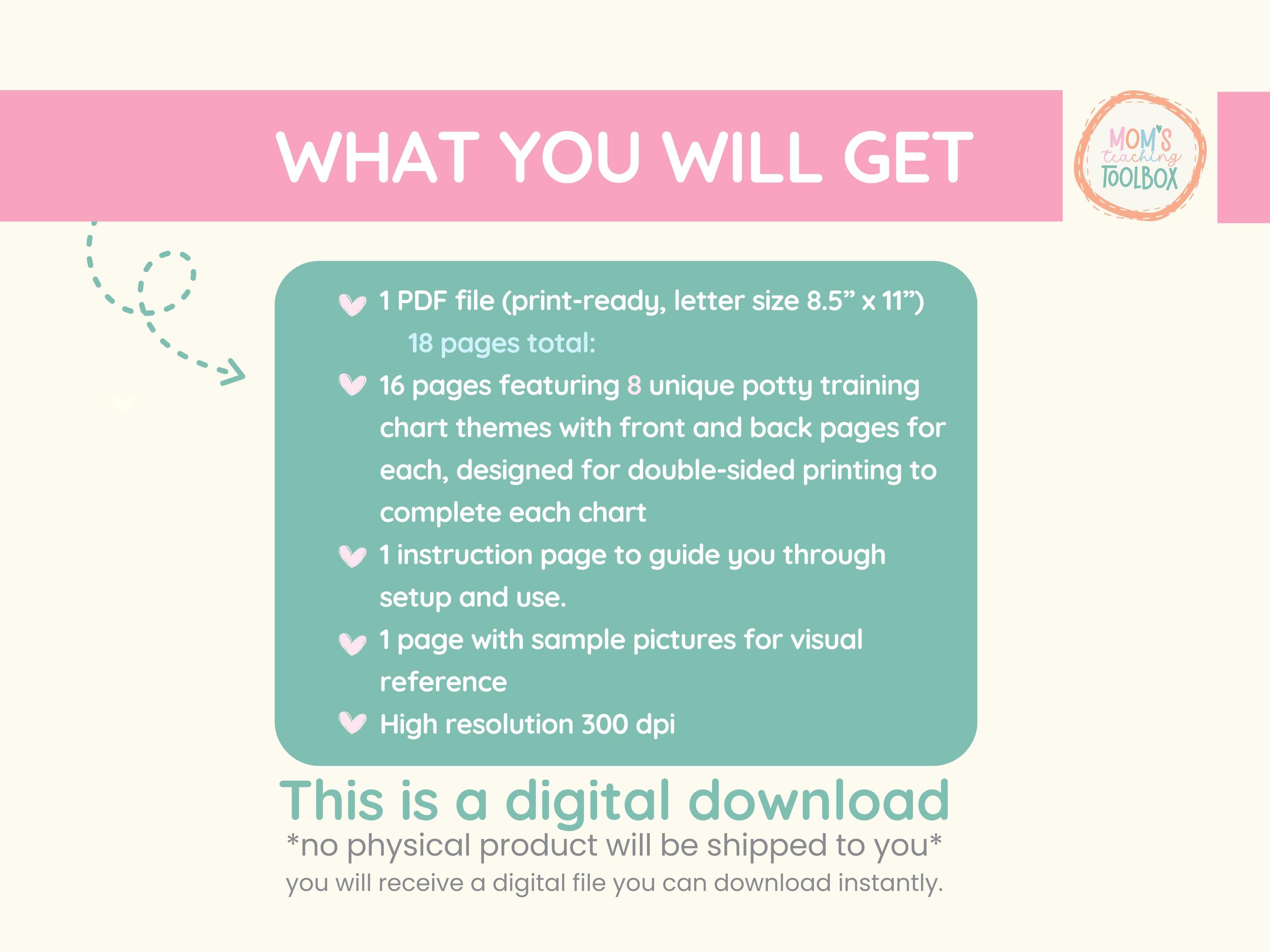 Printable Potty Training Chart Reward System Instant Download Girl ...