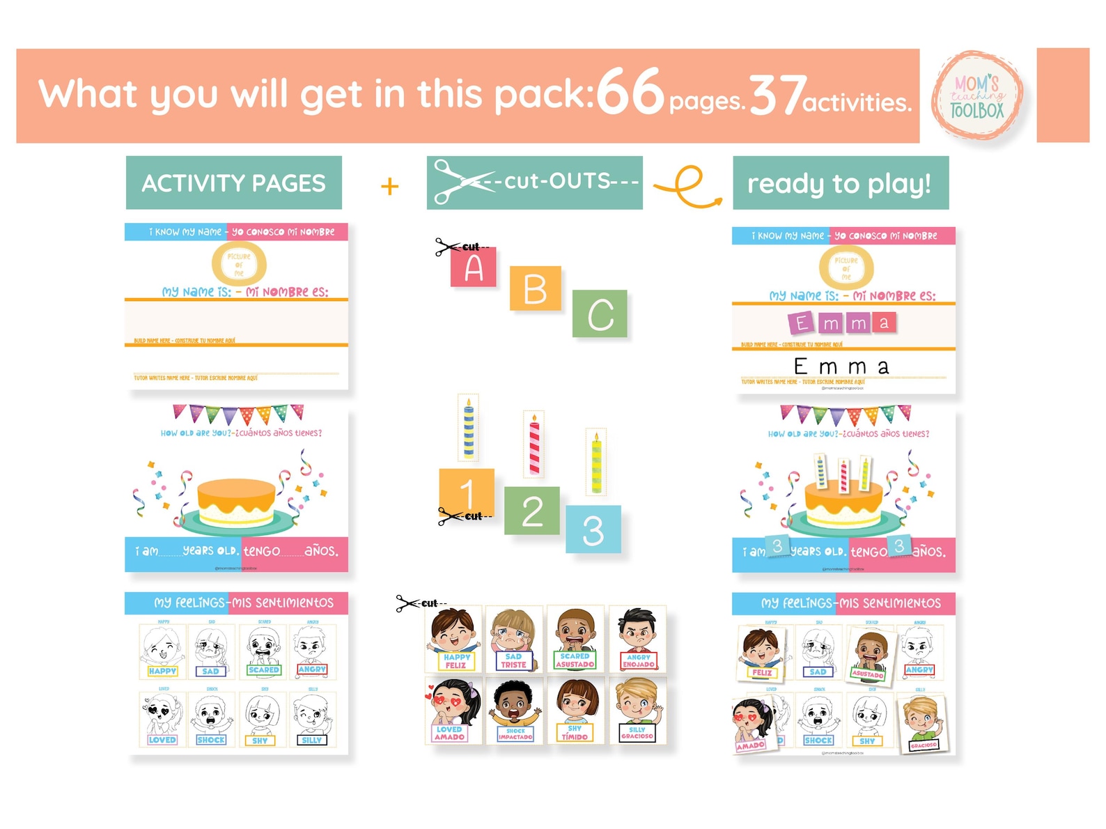 Busy Book Printable Spanish and English Preschooler Activities ...