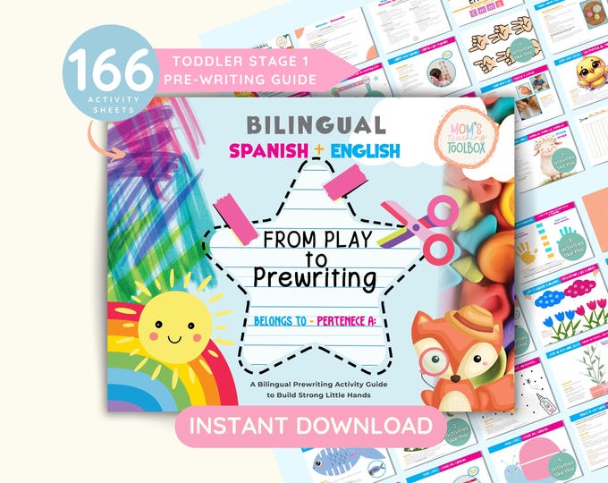 Prewriting Activities Spanish and English Bilingual Toddler Preschool ...