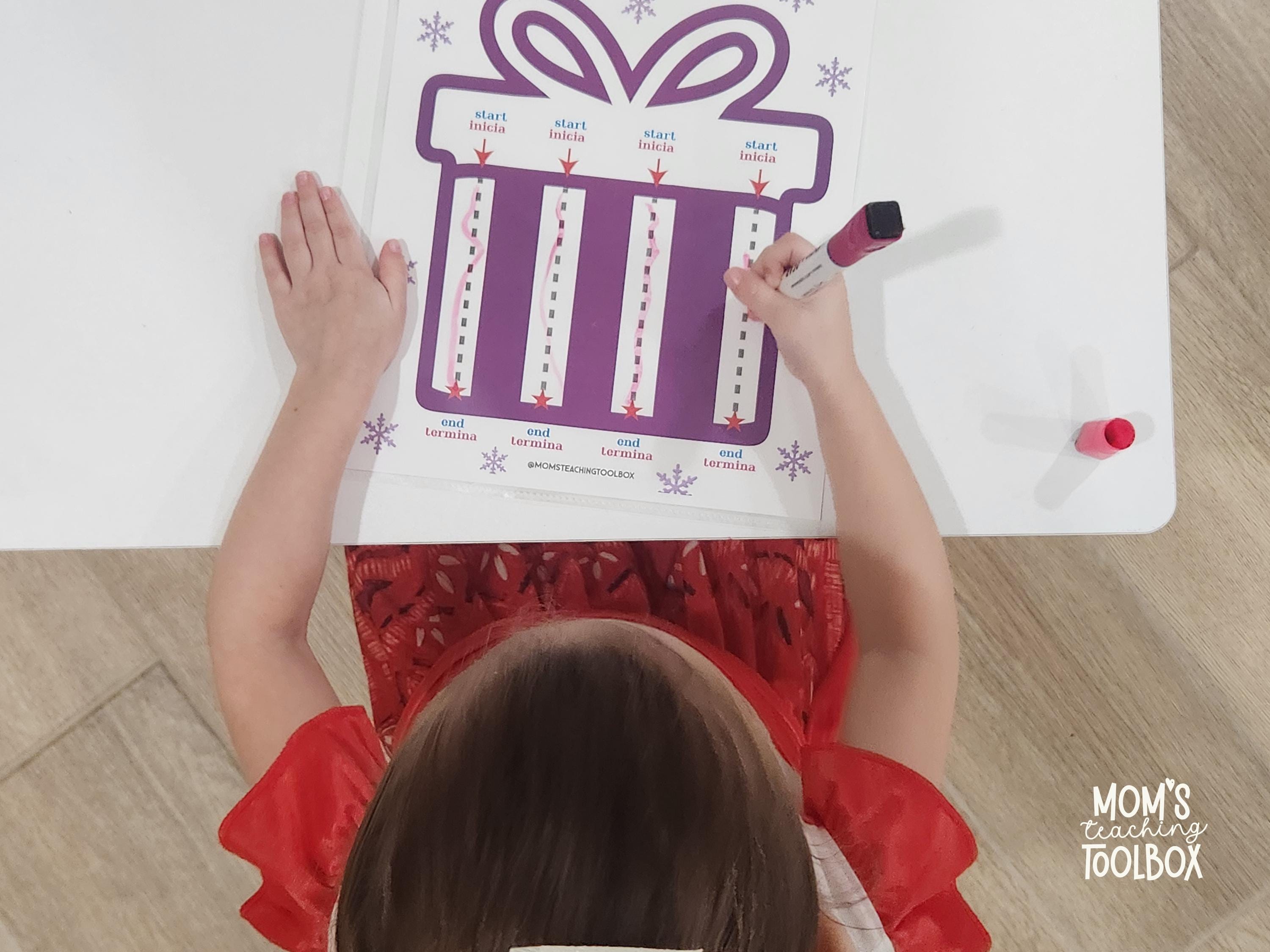 Printable Christmas Prewriting Worksheet Line Tracing Practice Pre ...