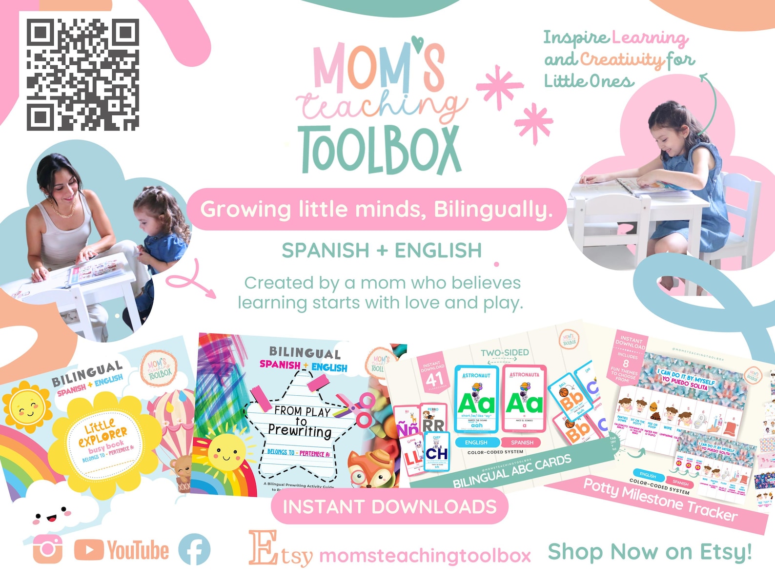 Prewriting Activities Spanish and English Bilingual Toddler Preschool ...