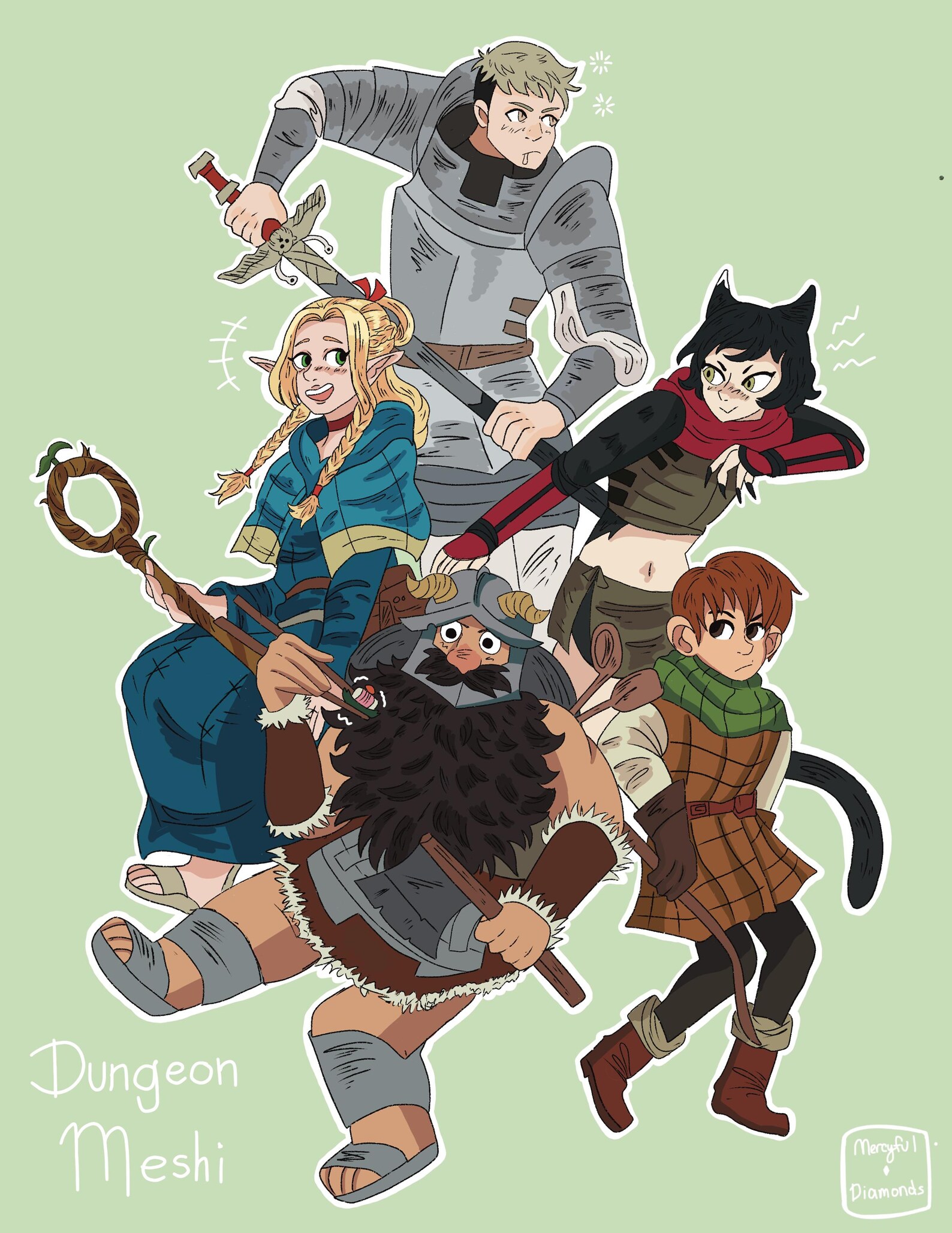 Dungeon Meshi Group Print - Etsy