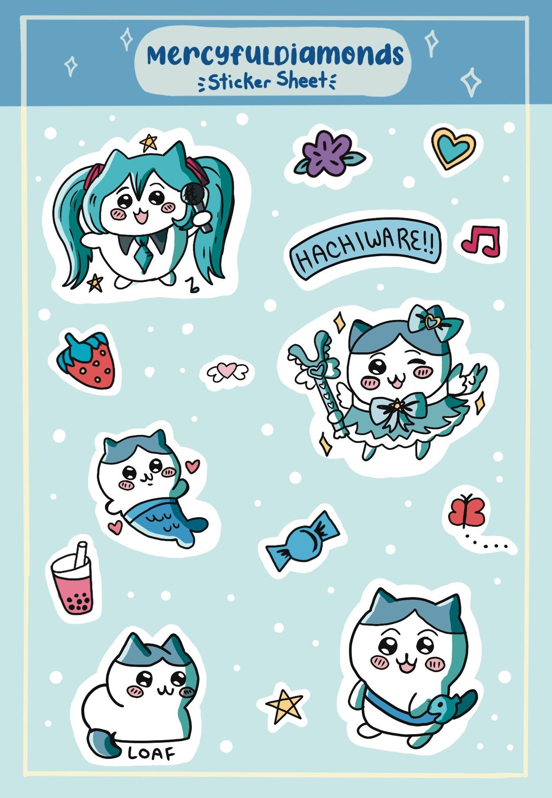 Chiikawa Sticker Sheet - Etsy