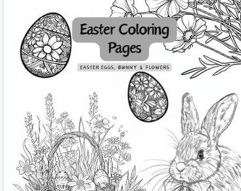 Easter Themed Coloring Pages - Etsy