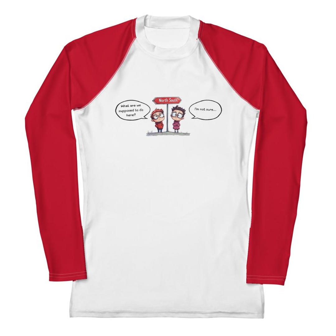 Calligraphy north South Joke Women's Rash Guard Funny - Etsy