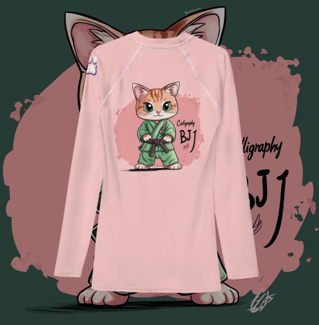 Calligraphy cat Team Calligraphy Womens Rash Guard - Etsy