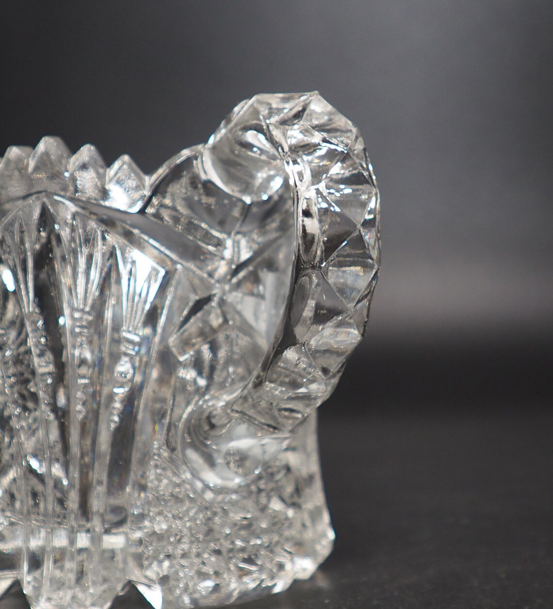 EAPG Imperial Glass 212 Nucut Double Handle Open Sugar Bowl Diamond ...