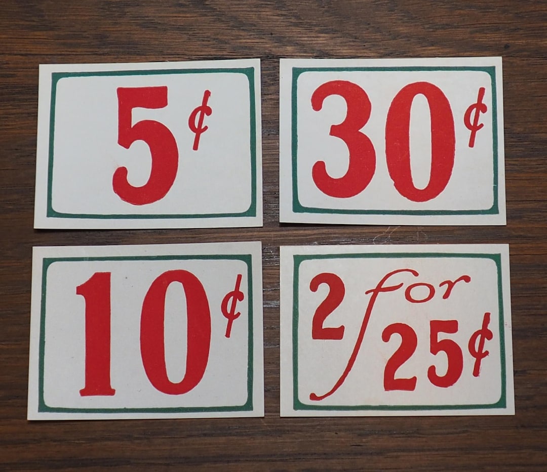 Vintage Price Cards Grocery Store Tags - Etsy