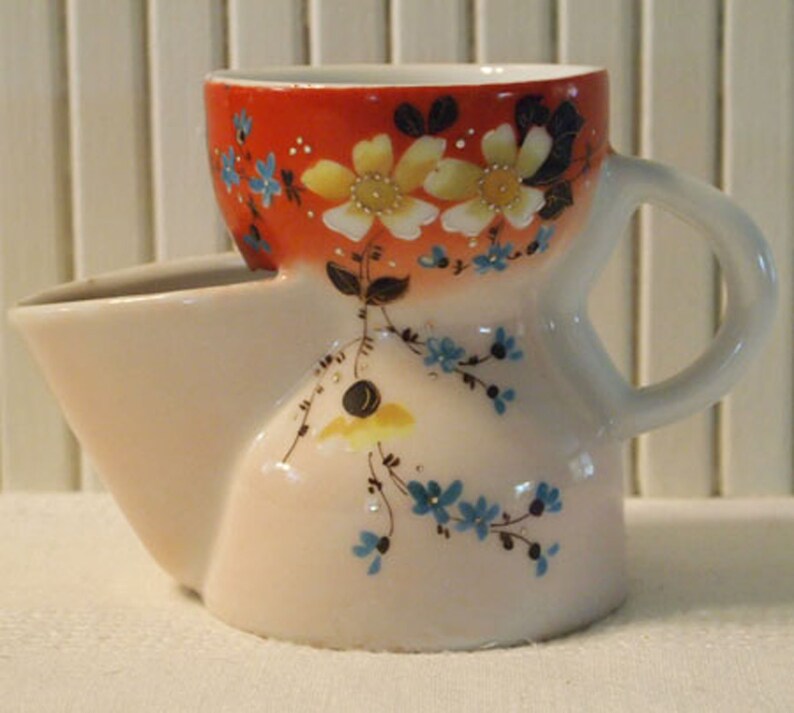 Vintage Scuttle Shaving Mug With Flowers - Etsy