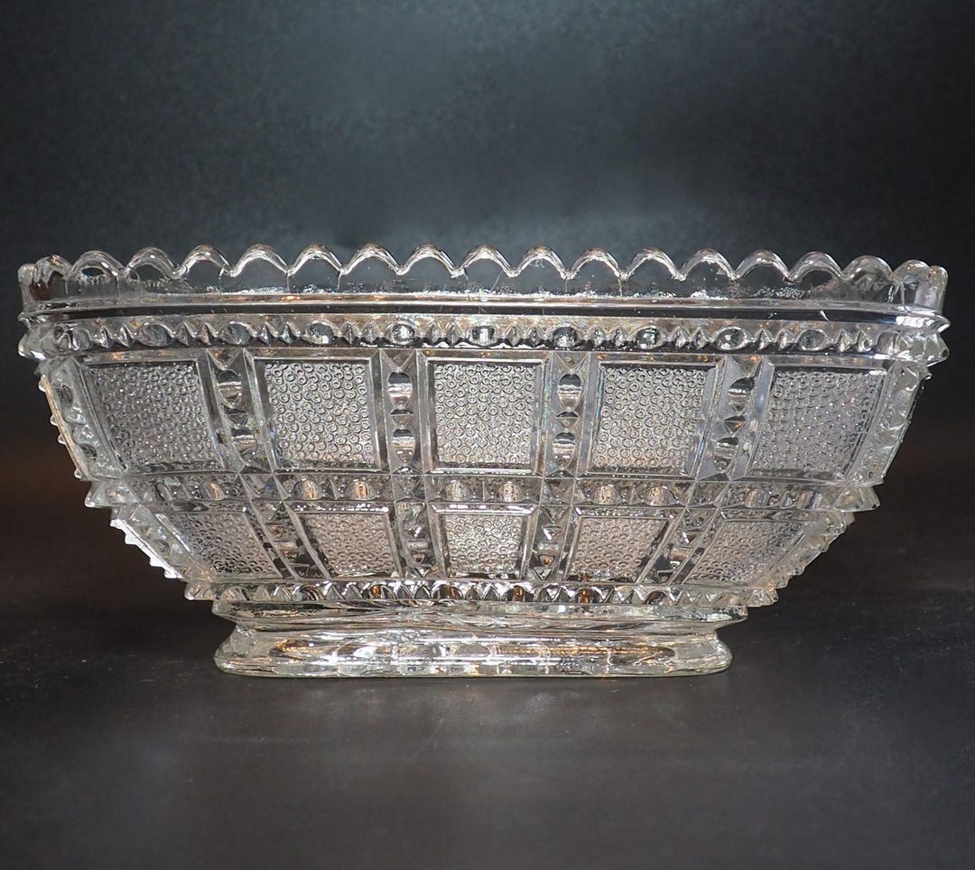 Vintage Imperial Glass Co. Beaded Block Square Bowl Depression Glass - Etsy