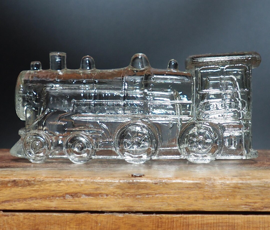Vintage Glass Train Locomotive Engine Candy Holder - Etsy