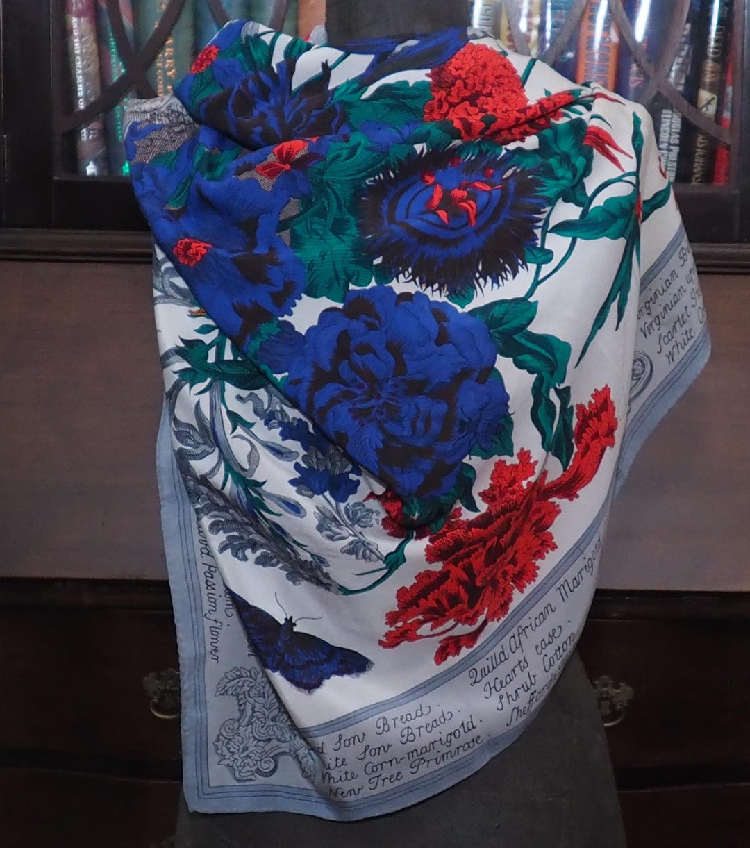 Vintage Ginnie Johansen Silk Scarf Large Flowers and Flower Names - Etsy
