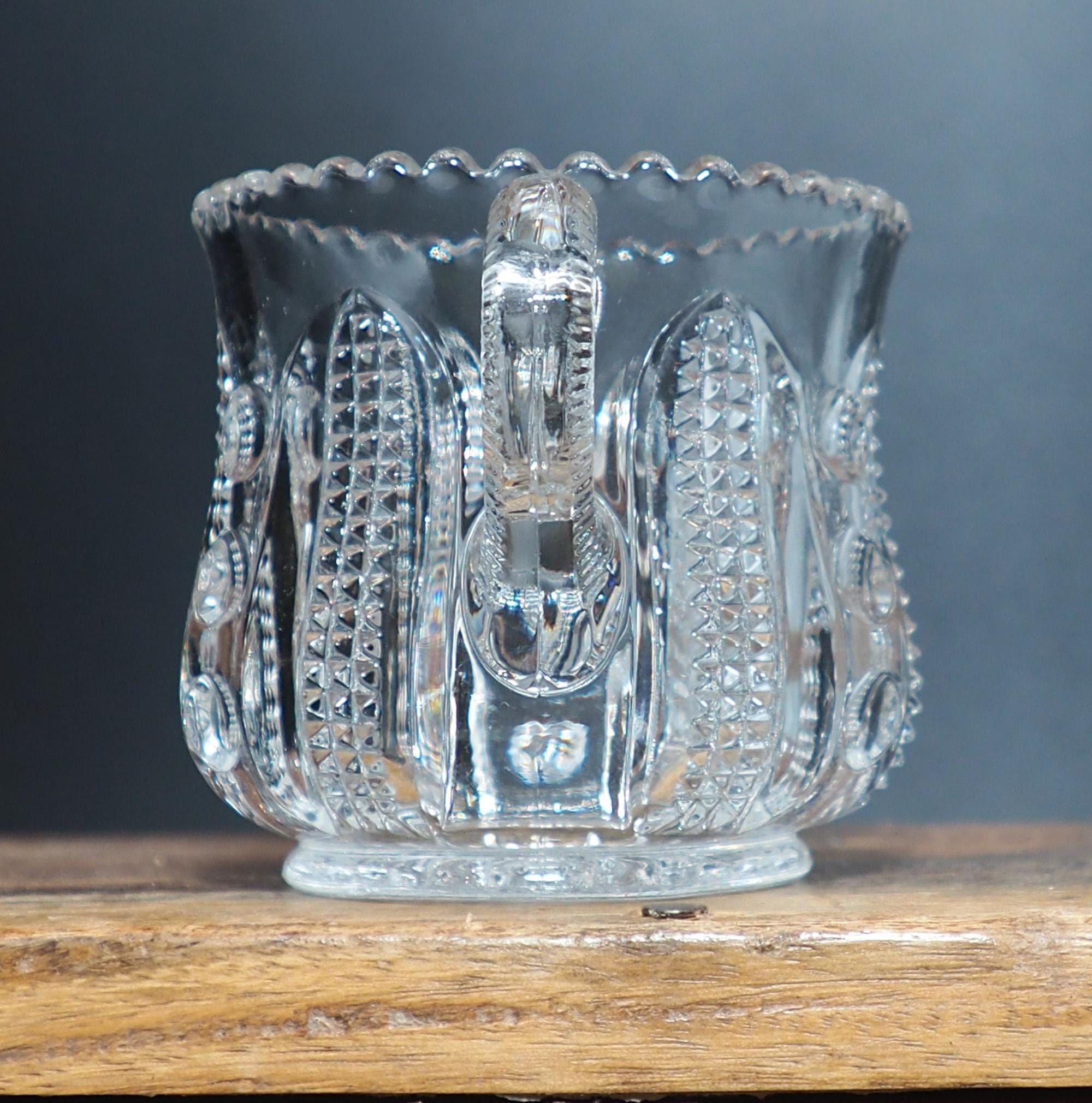 EAPG Heisey Punty and Diamond Point Small Individual Sugar Bowl Handles ...