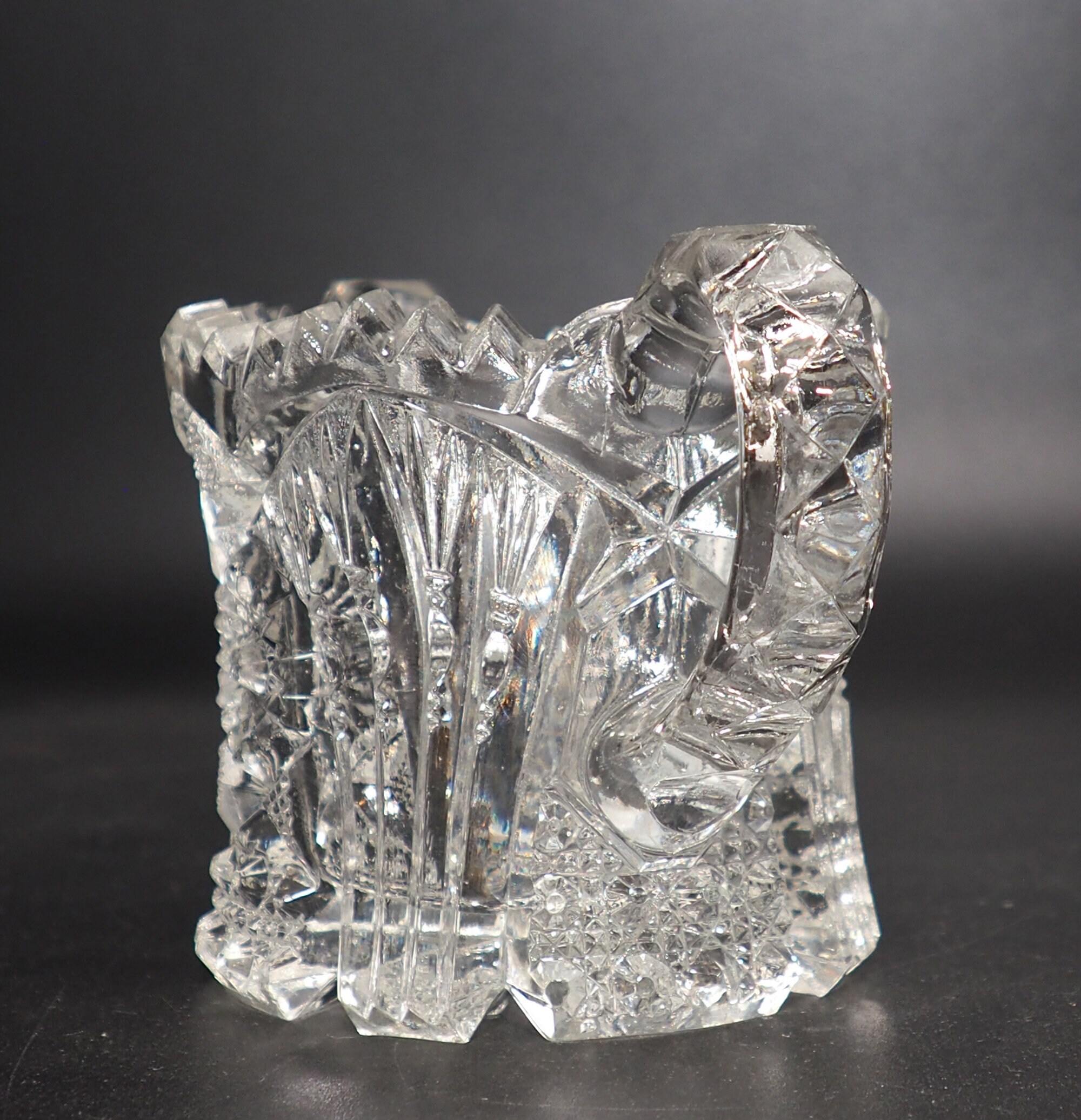 EAPG Imperial Glass 212 Nucut Double Handle Open Sugar Bowl Diamond ...
