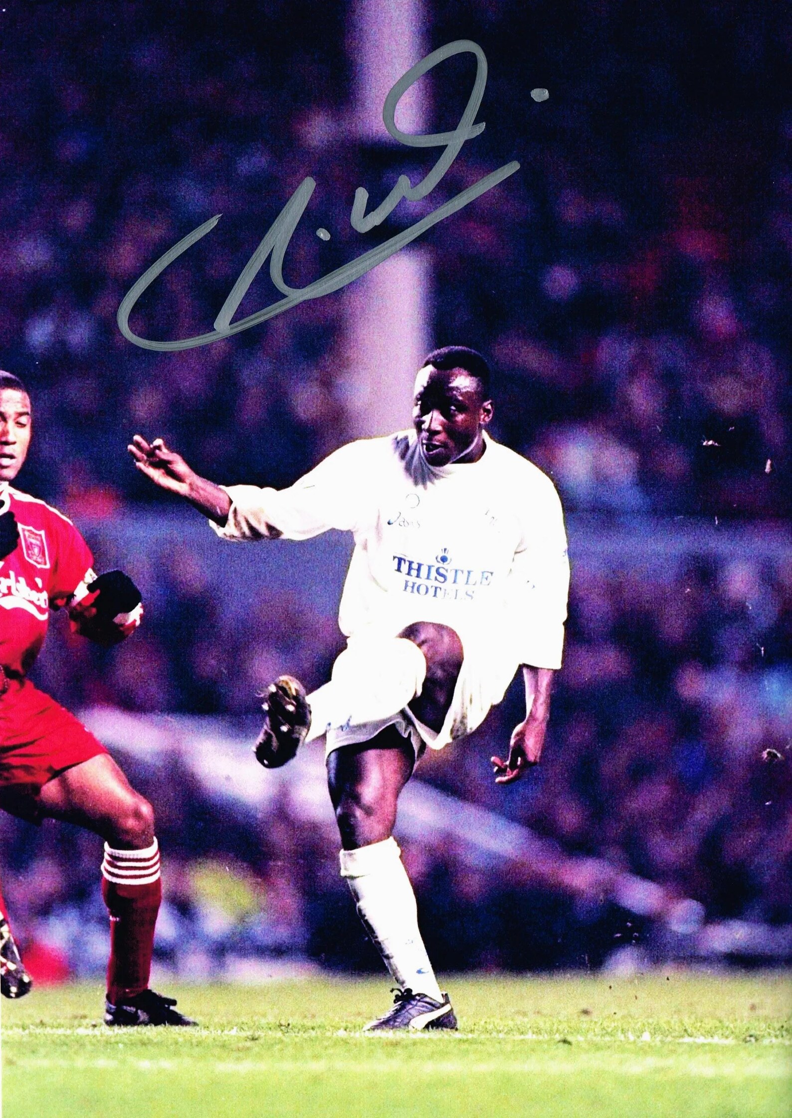 Tony Yeboah Leeds United Hand Signed Iconic Liverpool Goal Photo ...