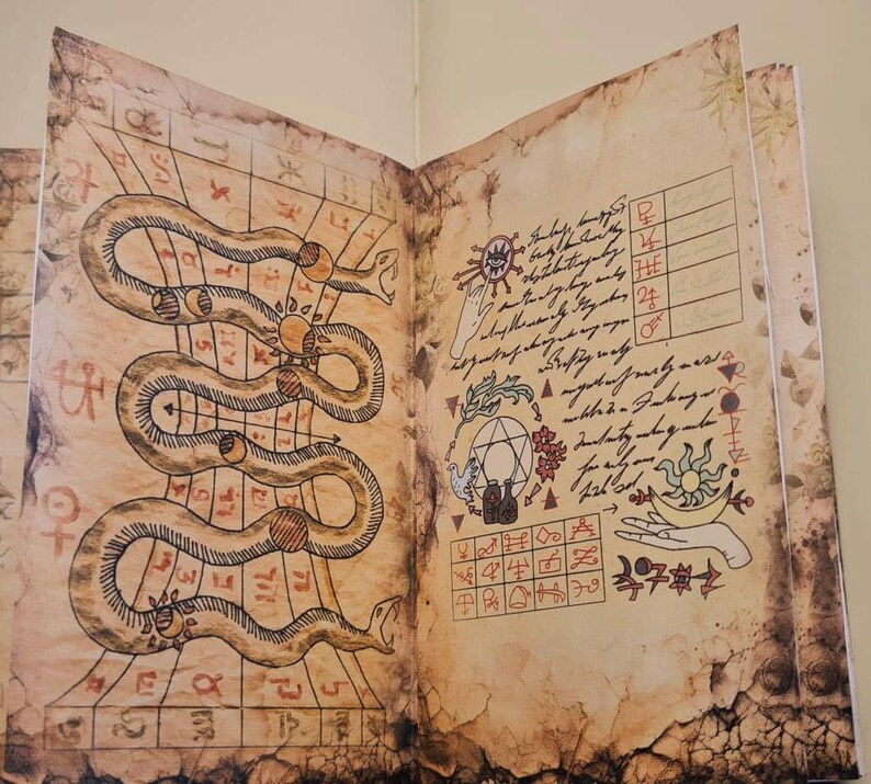 3D Magic Book Spells, Junk Journal, Scary Halloween Labels, Ephemera ...